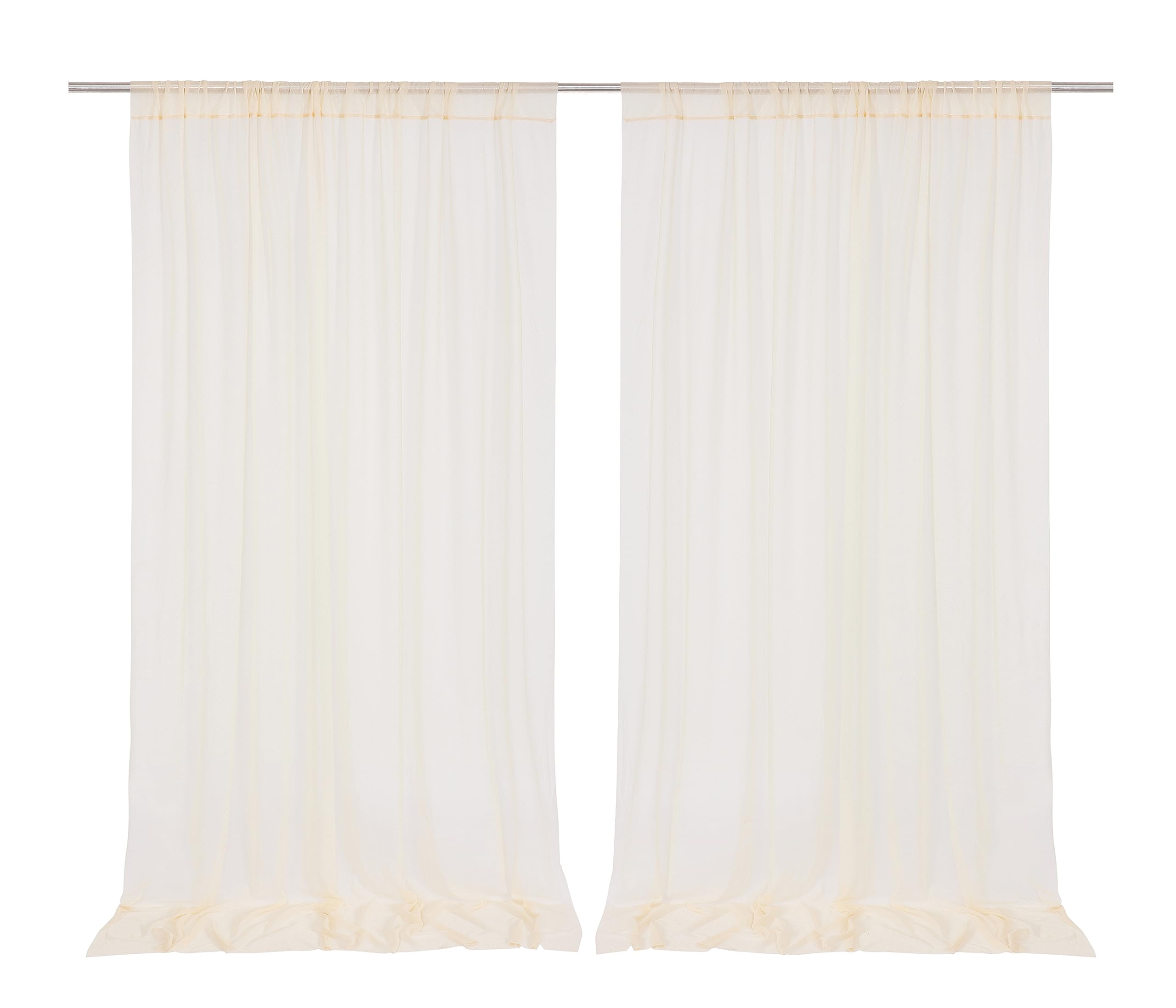 Mohoeey 5ft*8ft Ivory Backdrop Curtains Arch Draping Fabric Ceremony Backdrop Decorations for Wedding Ceremony Party Ceiling Decor