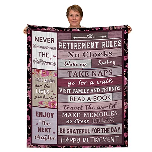 Nahjiiem Retirement Gifts for Women Men Retirement Blanket Retired Throw Blanket Best Retirement Gifts Ideas 50"×60"