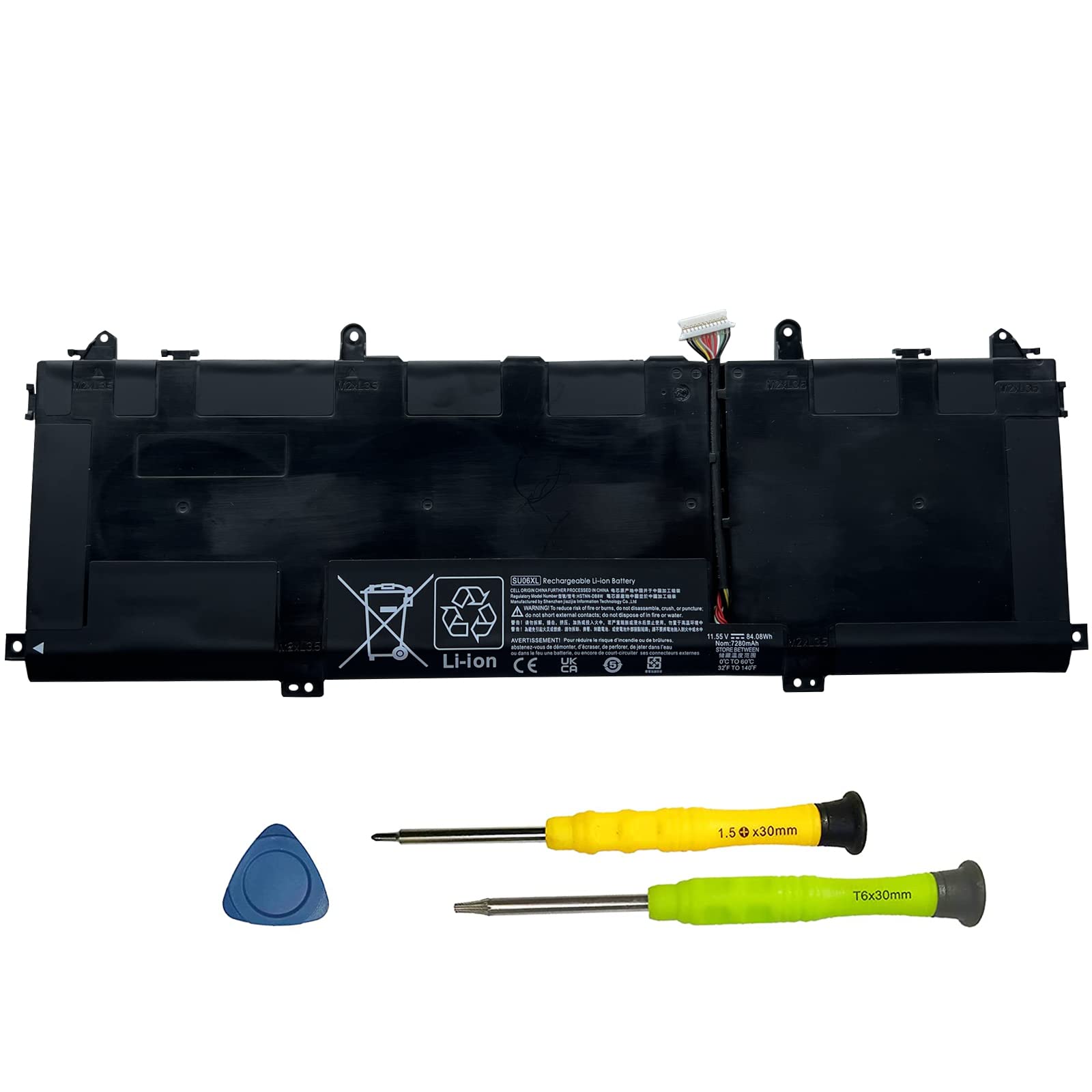 SU06XL Battery for HP Spectre X360 15-DF000 15T-DF000 15-DF0XXX 15-DF1XXX 15T-DF100 DF0013DX DF0033DX DF0043DX DF1033DX DF1043DX Series HSTNN-DB8W L29048-271 L29184-005 SU06084XL 11.55V 84.08Wh