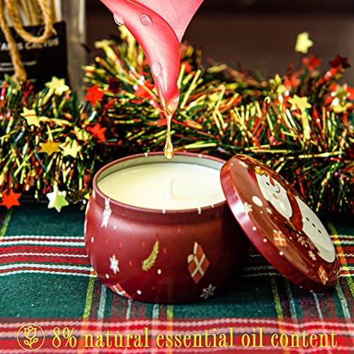 Christmas Scented Candles Gifts for Women - Soy Candles for Home Scented Aromatherapy Candle,120H Burning,Ideal for Meditation Yoga Bath SPA Relaxation(4PCS)
