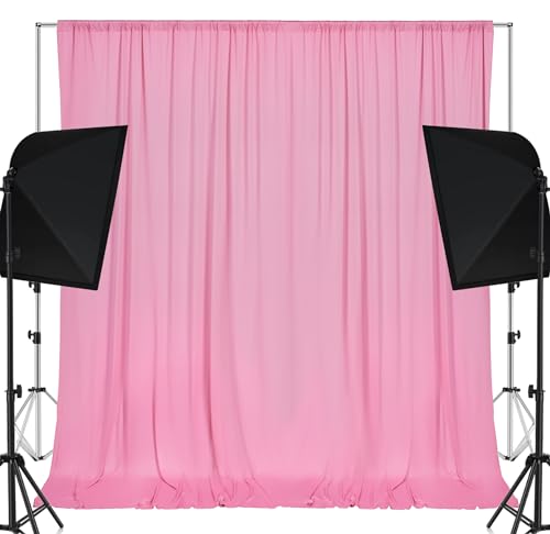 Mohoeey 10 ft x 10 ft Blush Backdrop Curtains Panels, Wrinkle Free Polyester Photography Backdrop Drapes,Wedding Party Home Decoration Supplies