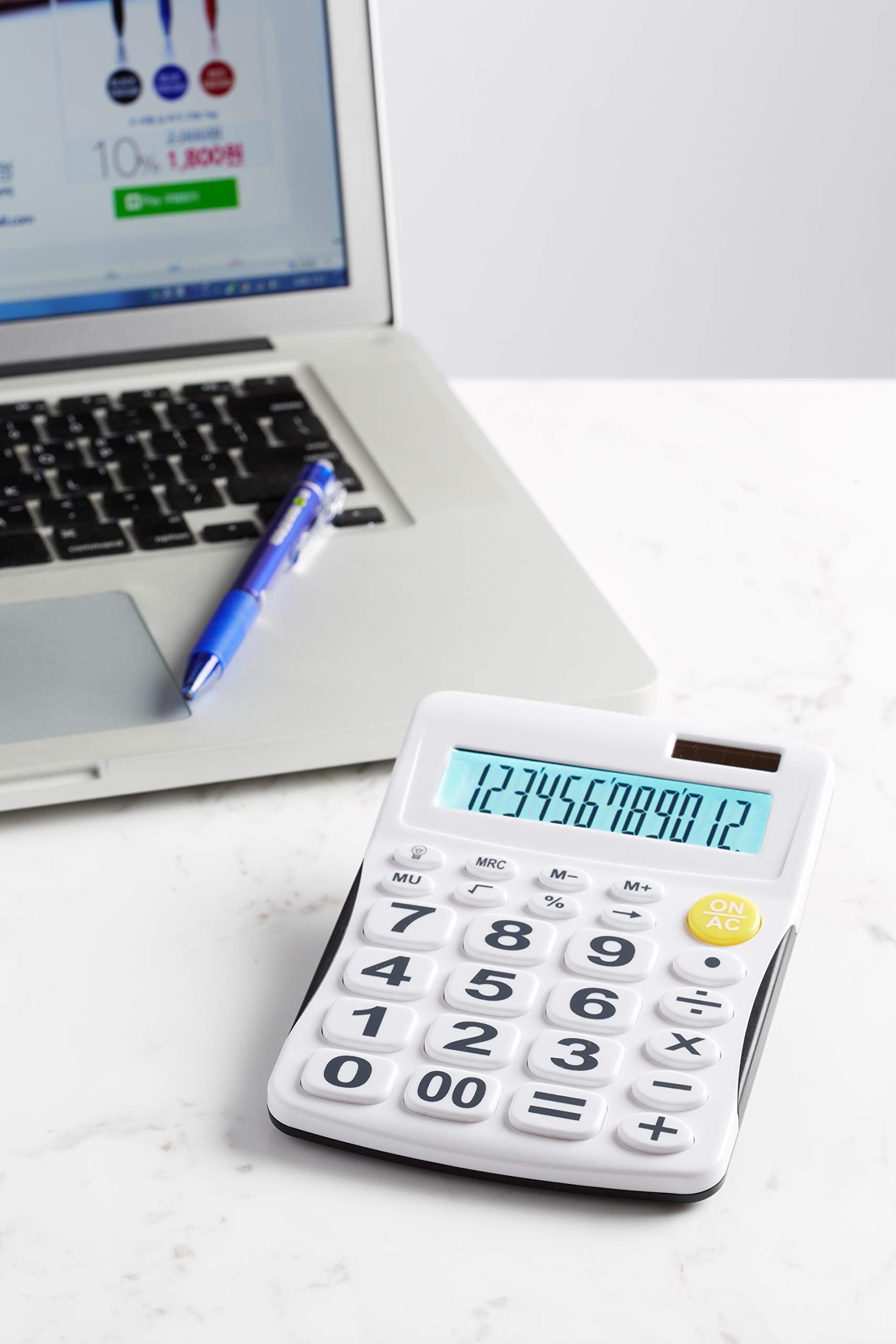 LED Back-Light Calculator Desktop SMT-200 / Added Sound Function (White)