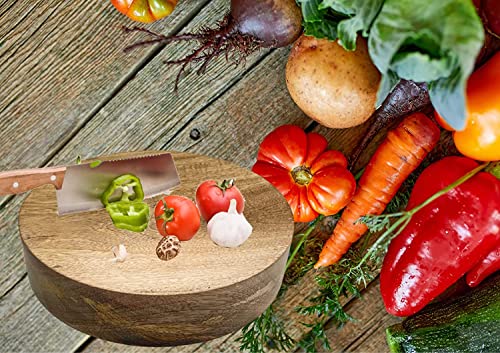 Cutting Boards Wood Handcrafted Barker Butchers Block Round Chopping Boards 11 Inches Diameter Height 3 Inch Cutting Board 27cm X 27cm X 4cm) (Medium) (Large)