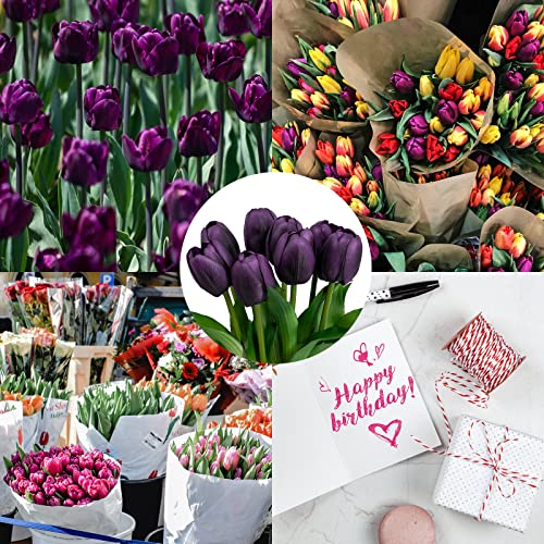 Softflame Artificial/Fake/Faux Flowers - Tulip Purple 8PCS for Wedding, Home, Party, Restaurant