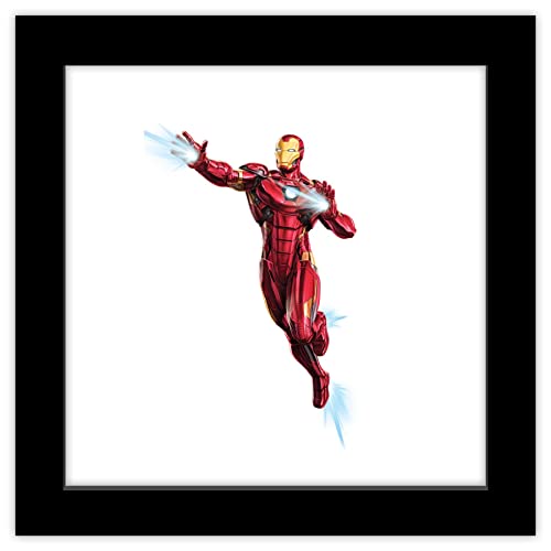 Trends International Gallery Pops Marvel Comics Avengers - Iron Man Wall Art Wall Poster, 12" x 12", Black Framed Version