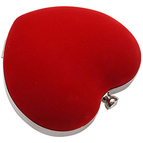 shyness Heart Diamonds Women Bags Chain Shoulder Purse Day Clutches Bags For Party Wedding(Red)