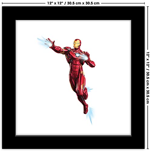Trends International Gallery Pops Marvel Comics Avengers - Iron Man Wall Art Wall Poster, 12" x 12", Black Framed Version