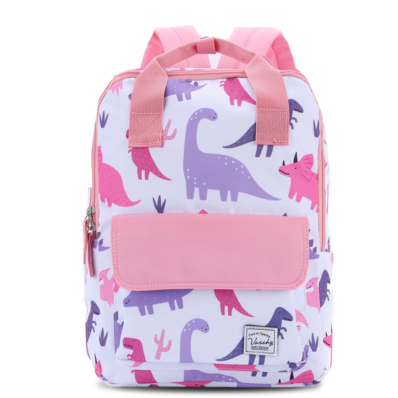VASCHY Dinosaur Backpacks Girls, Lightweight Toddler Kids Preschool Backpack for Children