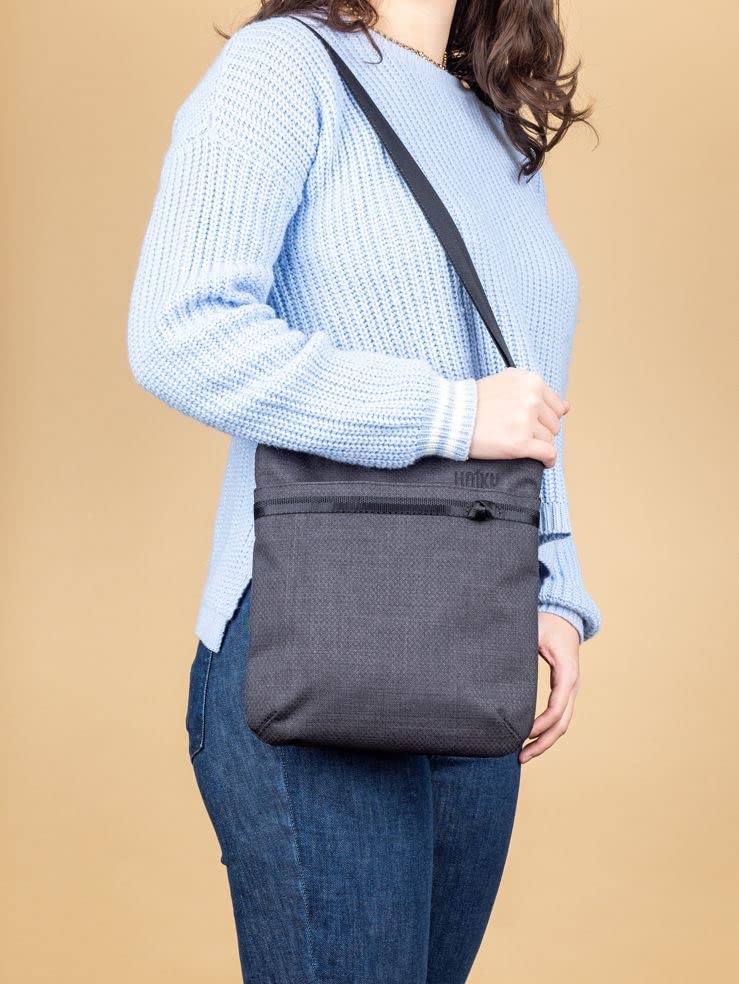 HAIKU Women's Small Revel Eco-Friendly RFID Blocking Crossbody Travel Bag, Black in Bloom