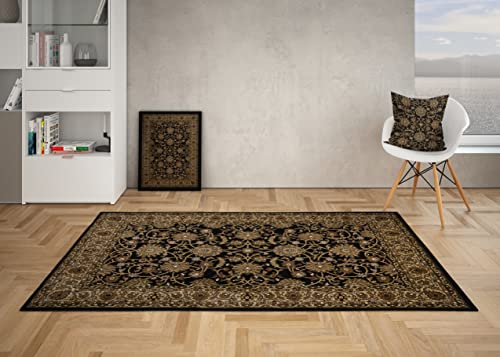Great American Distributors -Batumi Black Traditional/Transitional Area Rug 5'3" X 7'6"