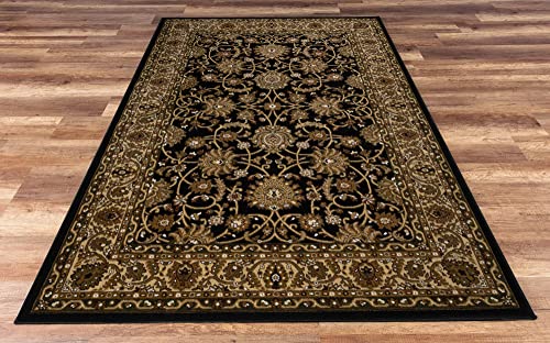 Great American Distributors -Batumi Black Traditional/Transitional Area Rug 5'3" X 7'6"