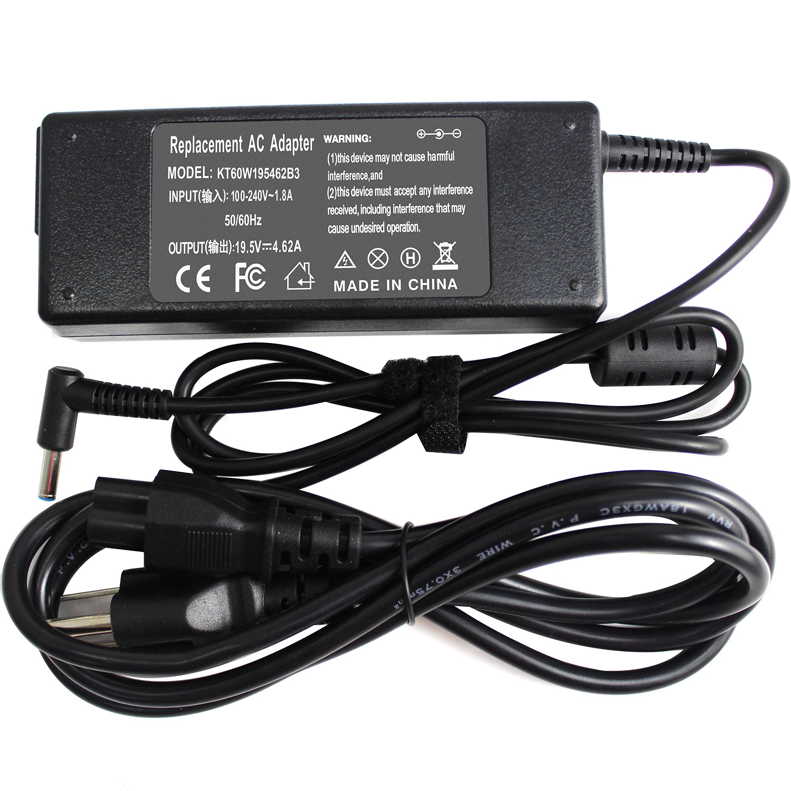 90W 19.5V 4.62A AC Adapter Laptop Charger for HP Spectre X360 13 15, Envy Touchsmart Sleekbook 15 17 M6 M7 Series,Pavilion 11 14 15 17 741727-001 740015-001 854117-850 TPN-DA11 TPN-CA13 Power Supply
