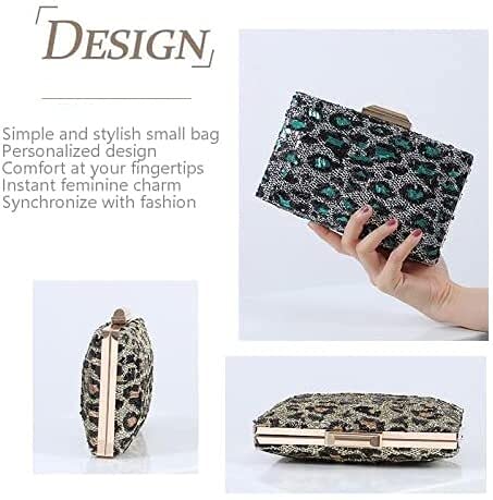 AYKDAS Purses & Totes, Evening Clutches & Crossbody Bags Women's Evening Bag, Leopard Print Style Messenger Party Wedding Bag (Color : Black)