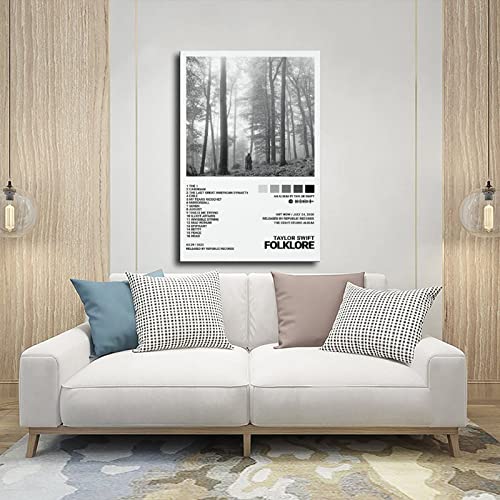 YANSHENG Music Poster Folklore By Swift Canvas Poster Unframe:12x18inch(30x45cm)