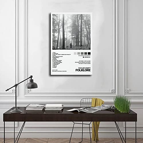 YANSHENG Music Poster Folklore By Swift Canvas Poster Unframe:12x18inch(30x45cm)
