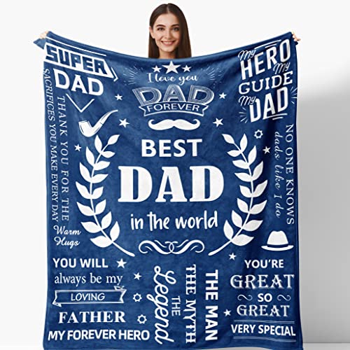 Henazin Gifts For Dad, Fathers Day Blankets For Dad, Dad Birthday Gift, Dad Gifts, Dad Throw Blanket 50"X60", Best Gift For Dad, Best Dad Ever Gifts, Dad Gifts From Daughter, Father Gifts, Daddy Gifts