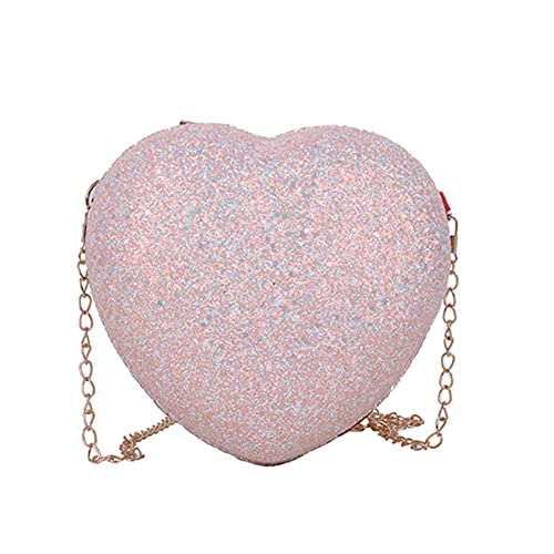 Elegant Sequins Love Heart-shaped Evening Clutch Bag Diamonds Ladies Handbags