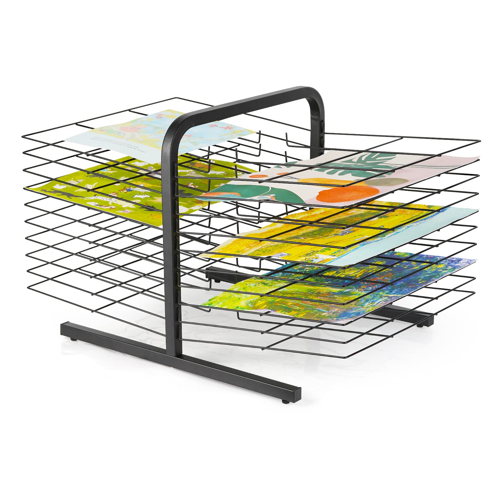 Lzttyee Art Drying Rack for Classroom Paint Drying Rack Art 20 Shelves Metal Desktop Artwork Storage Display Rack Art Drying Rack for Classroom Painting Crafts (20 Shelves-1)
