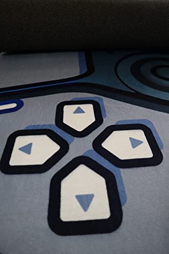Jasde Gamer Controller Rug Gaming Room Decor Bedroom Living Rugs Washable Blue 3 x 2 Feet (90 x 60 cm)