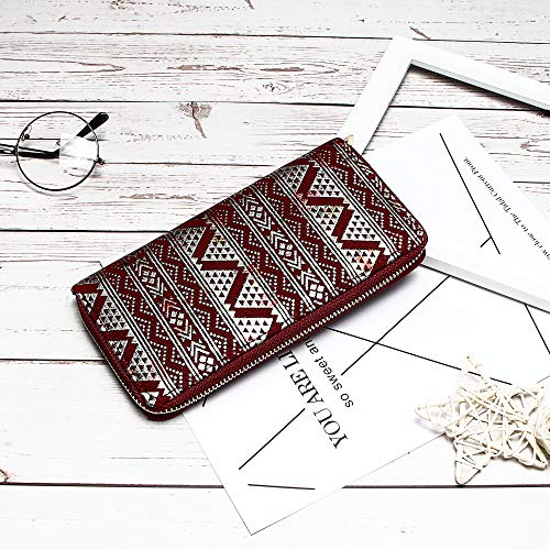 OIDERY Clutch Wallet for Women-Zip Around Long Wallet For Women, Large Capacity Womens Wallet With Zipper Coin Purse