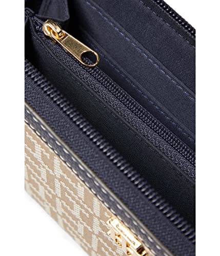 Tommy Hilfiger Liv II Zip Around Wallet Square Monogram Jacquard Khaki Tonal One Size