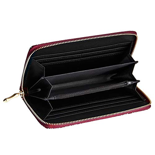 OIDERY Clutch Wallet for Women-Zip Around Long Wallet For Women, Large Capacity Womens Wallet With Zipper Coin Purse