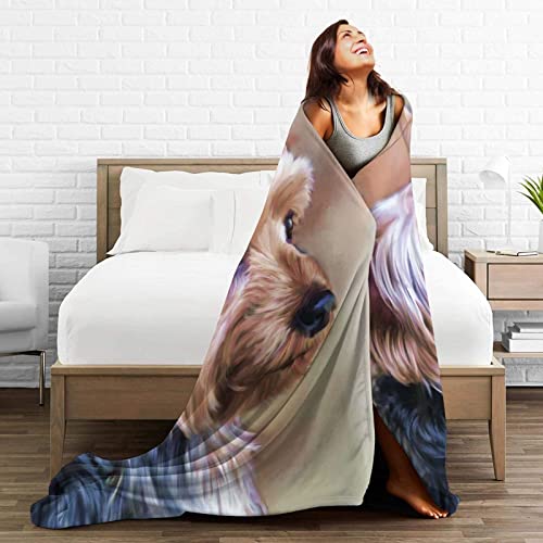 Yorkie Dog Yorkshire Blanket Throw Blanket Soft Warm Lightweight Cozy Plush Blanket for Bedroom Living Rooms Sofa Couch Bed Gifts 60"X50"