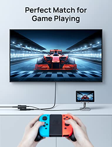 Charger Dock for Nintendo Switch, JSAUX 3-Port 45W GaN Switch Dock Set [USB-C/USB 3.0/4K HDMI] with Extention Cable and Adapter Compatible with Switch, MacBook Pro/Air, and iPad and Galaxy