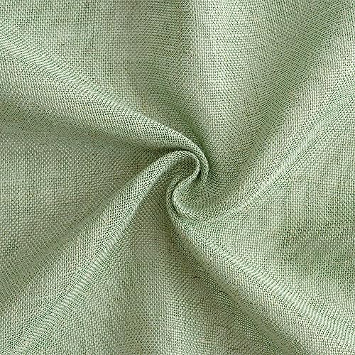SWANCOCO Sage Green Linen Curtains 96 Inches Long Semi Sheer Thick Curtain Drapes for Bedroom Living Room Light Filtering Super Soft Burlap Look Window Drapes Rod Pocket & Back Tab, 2 Panels
