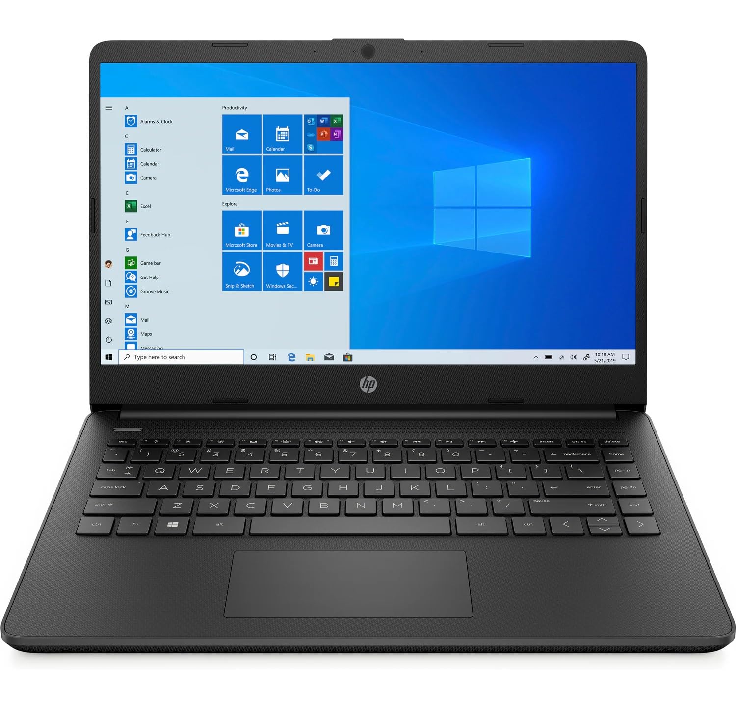HP 14-Inch Laptop, 10th Gen Intel Core i3-1005G1, 4 GB SDRAM, 128 GB Solid-State Drive, Windows 10 Home in S Mode Black (Renewed)