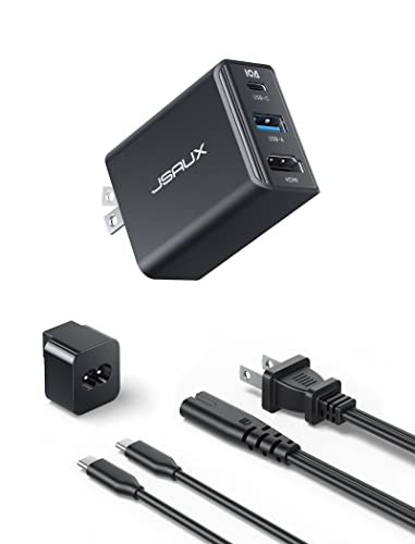 Charger Dock for Nintendo Switch, JSAUX 3-Port 45W GaN Switch Dock Set [USB-C/USB 3.0/4K HDMI] with Extention Cable and Adapter Compatible with Switch, MacBook Pro/Air, and iPad and Galaxy