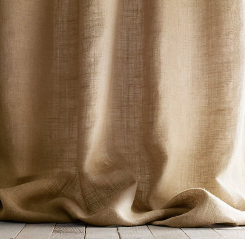 AK TRADING CO. Burlap Drape Panel Backdrop - 100% Jute Burlap Window Curtain Panel, Made in USA, Natural Burlap Curtains with 3-4" Rod Pocket, 2-Piece Set - 5ft x 9ft
