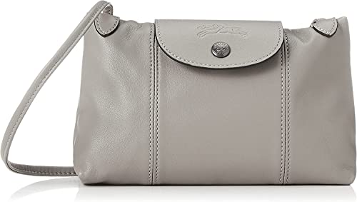 Longchamp Le Pliage Cuir Small Crossbody Leather Shoulder Bag Grey