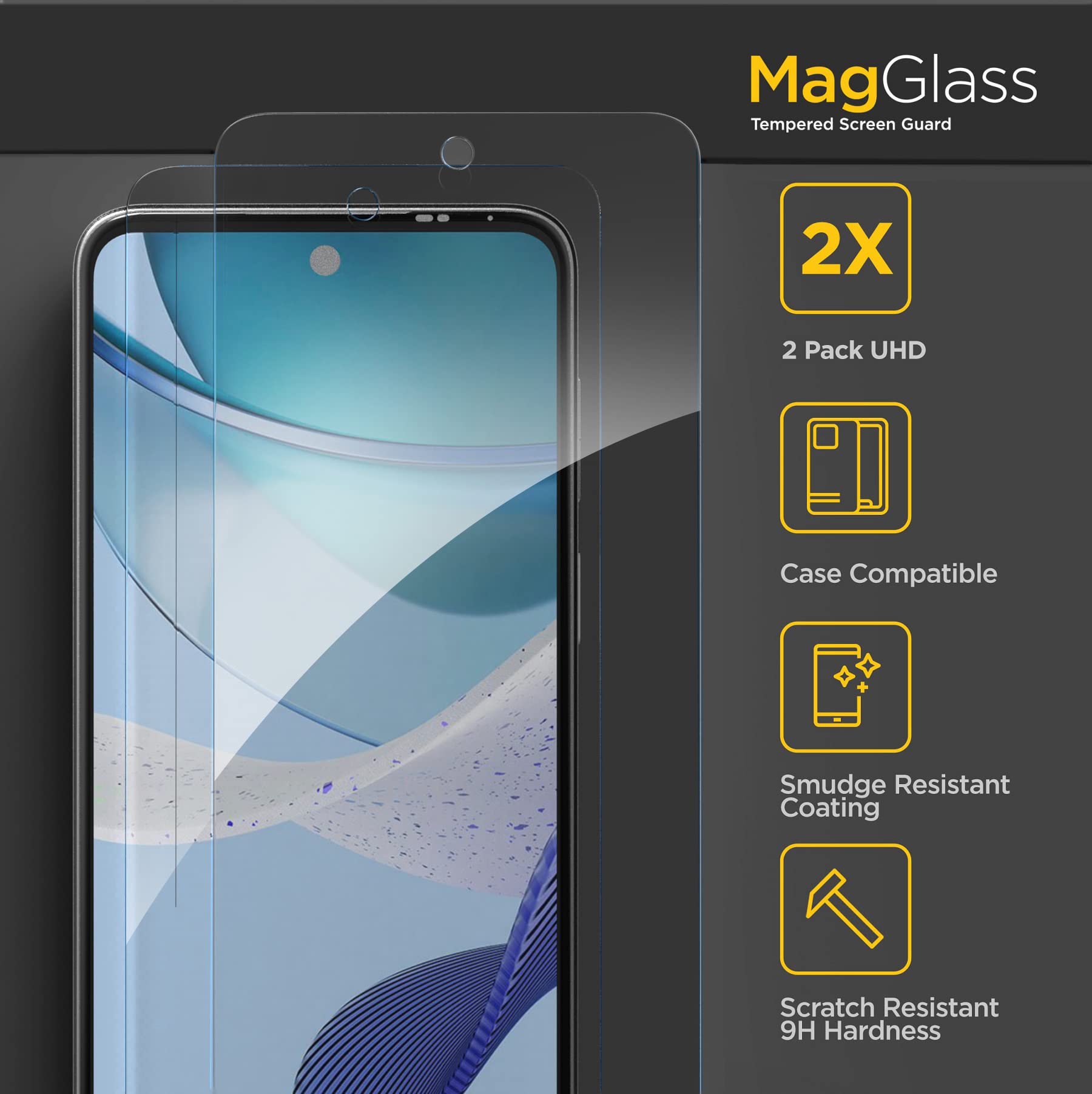 magglass 2-Pack for Moto G 5G 2023 Screen Protector, UHD Full Coverage Tempered Glass Display Guard - Designed for Motorola G 5G 2023 (Case Compatible)