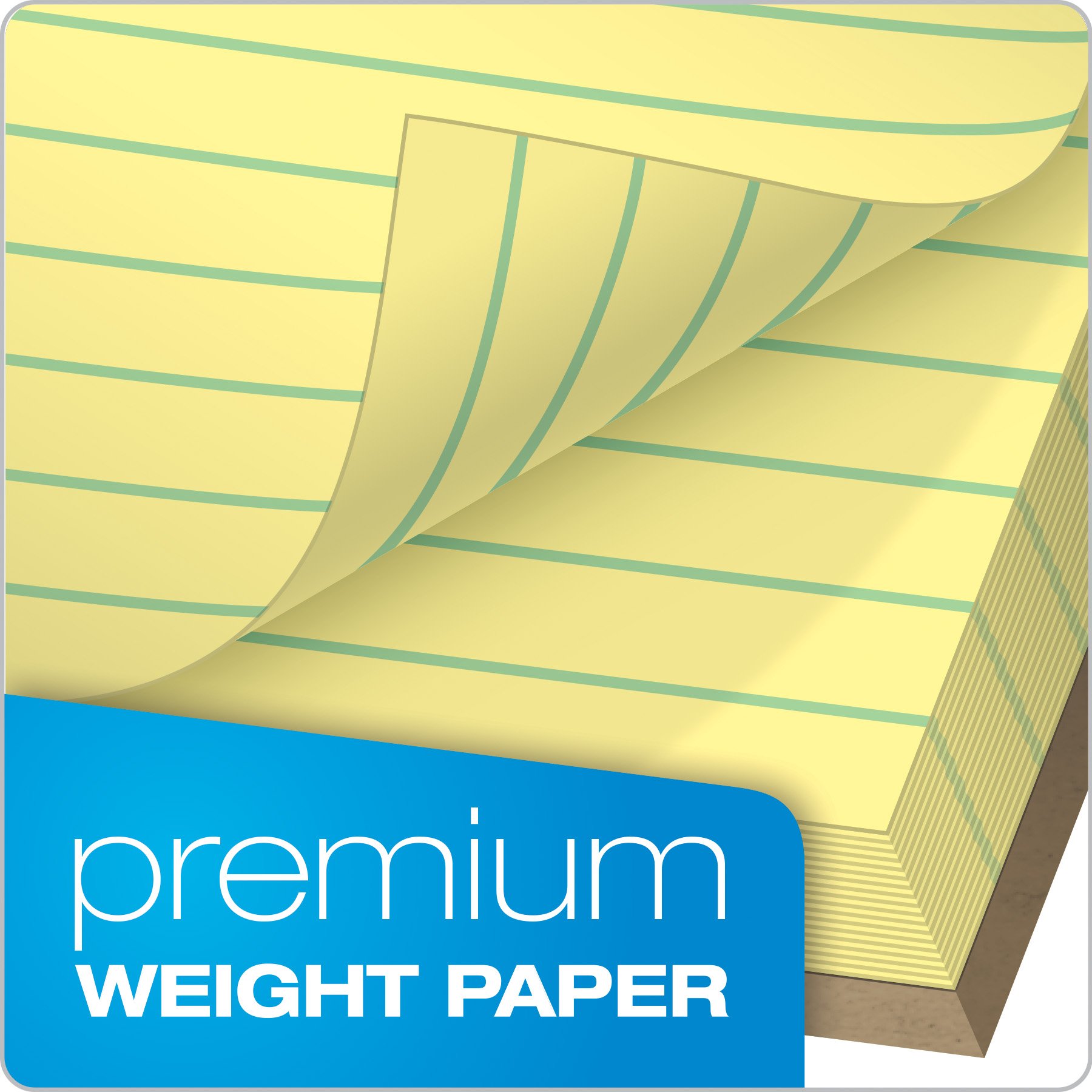 TOPS Docket Gold Writing Pads, 8-1/2" x 11-3/4", Narrow Rule, Canary Paper, 50 Sheets, 6 Pack (63941)
