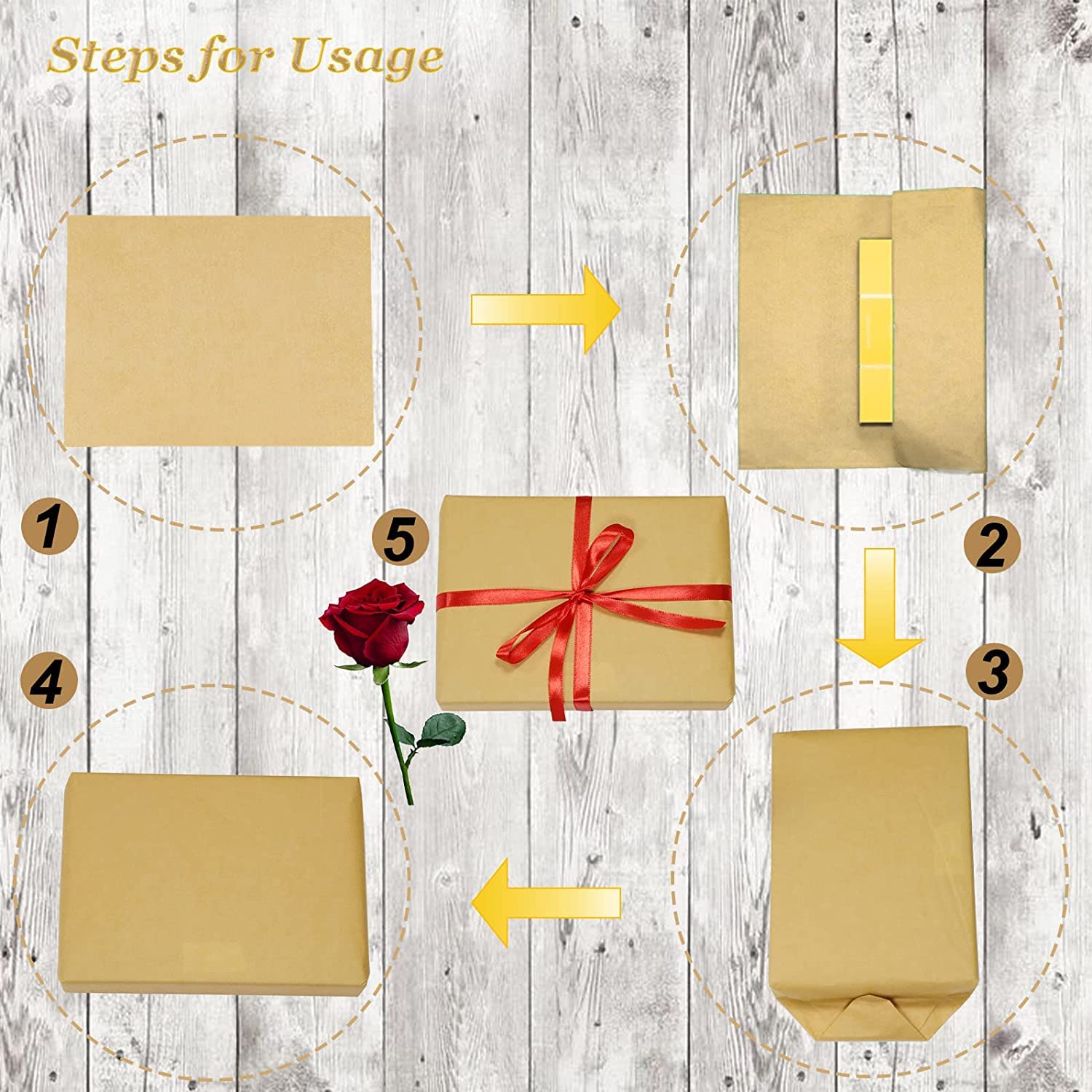 100 Sheets Kraft Tissue Paper Brown Wrapping Paper Bulk for Weddings Birthday DIY Project Christmas Gift wrapping Crafts Decor,13.8 x 19.7" (Brown)