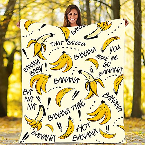 STWINW Funny Banana Throw STWINW Gifts for Women Men Ultra Soft Throw Blankets Lightweight Couch Bed STWINW Warm Plush Flannel STWINW 40''x50'' Cooling STWINW Home Decor Blanket