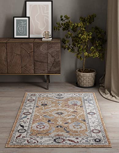 Rugs.com Eco Traditional Collection Rug β 5' x 8' Almond Beige Medium Rug Perfect for Bedrooms, Dining Rooms, Living Rooms