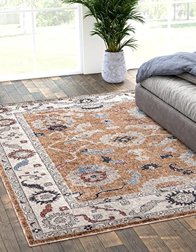 Rugs.com Eco Traditional Collection Rug β 5' x 8' Almond Beige Medium Rug Perfect for Bedrooms, Dining Rooms, Living Rooms