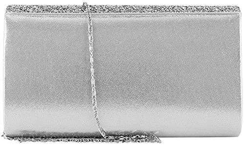 AYKDAS Purses & Totes, Evening Clutches & Crossbody Bags Flash Elegant Clutch, Gold, Silver, Pink (Black) Shiny Handbag (Color : Silver)