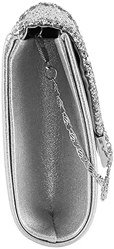 AYKDAS Purses & Totes, Evening Clutches & Crossbody Bags Flash Elegant Clutch, Gold, Silver, Pink (Black) Shiny Handbag (Color : Silver)
