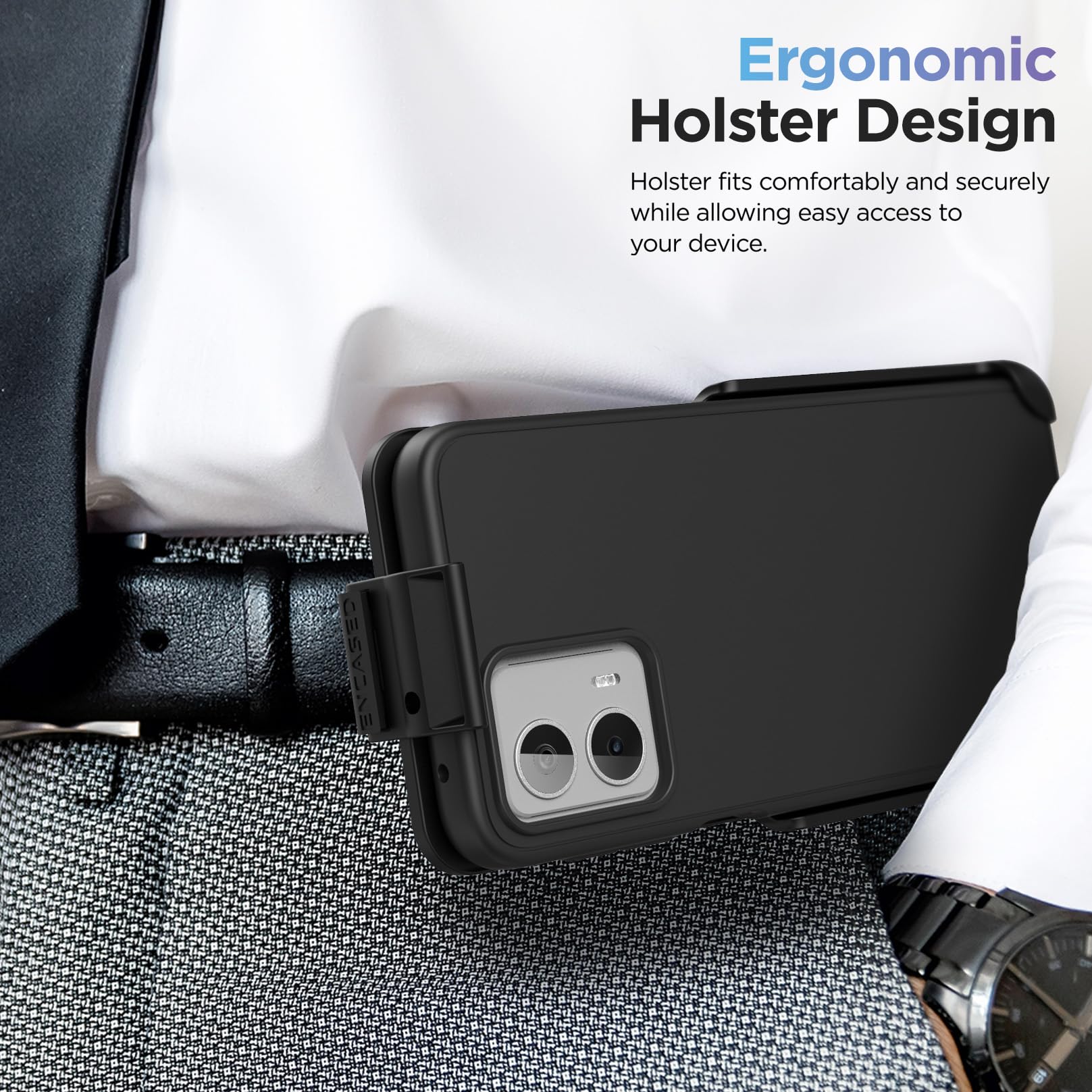 Encased Belt Case for Moto G 5G (2023) Slimshield Phone Case with Holster Clip (2023 Motorola G-5G 2023) Matte Black