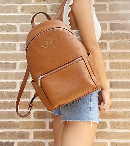 Kate Spade Leila Pebbled Leather Medium Dome Backpack School Bag Warm Gingerbread