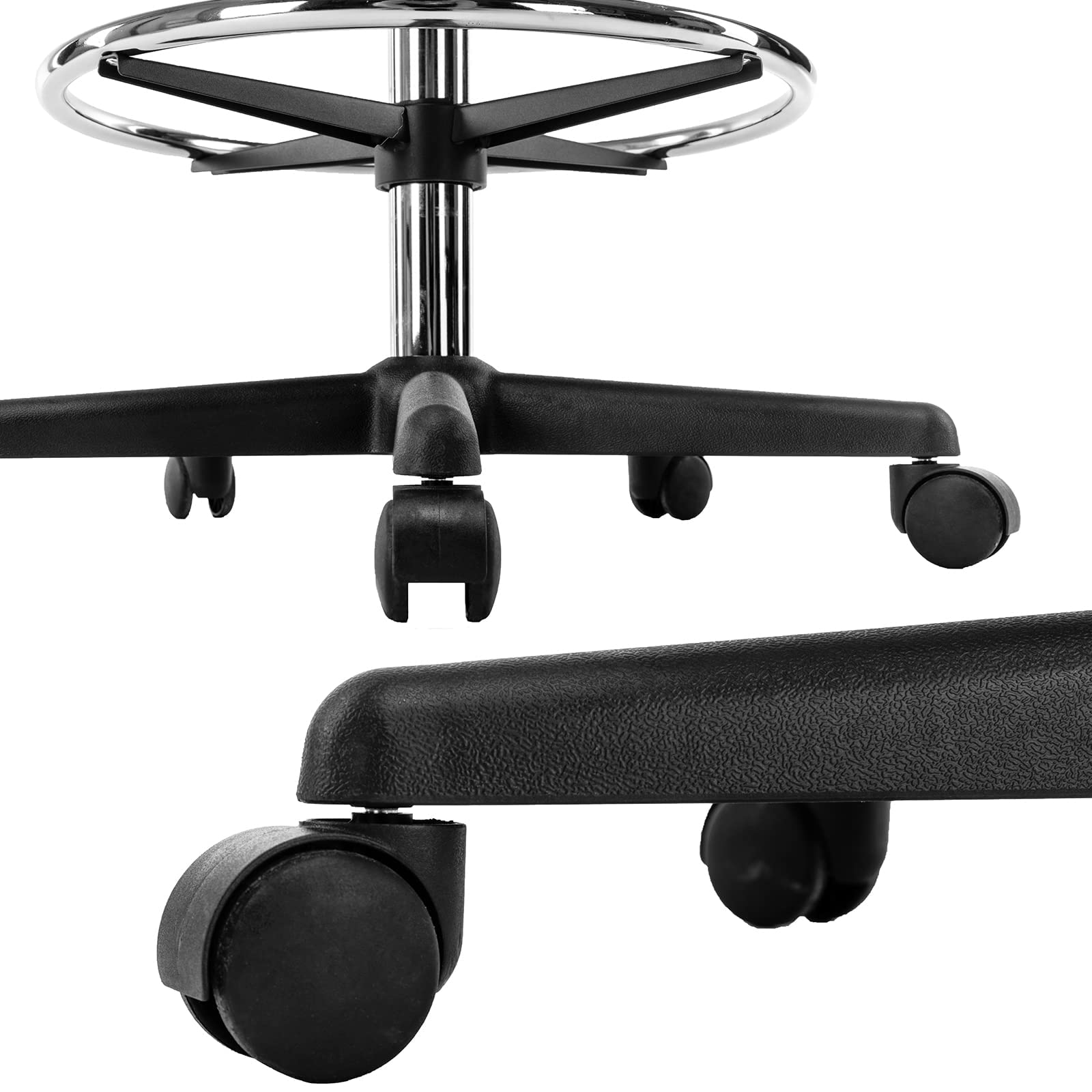 Wahson Drafting Stool- Adjustable Office Task Chair Work Stool with Wheels for Home Office Workplace Studio Guitar Practice, Seat Height 23.5-31.5 ''