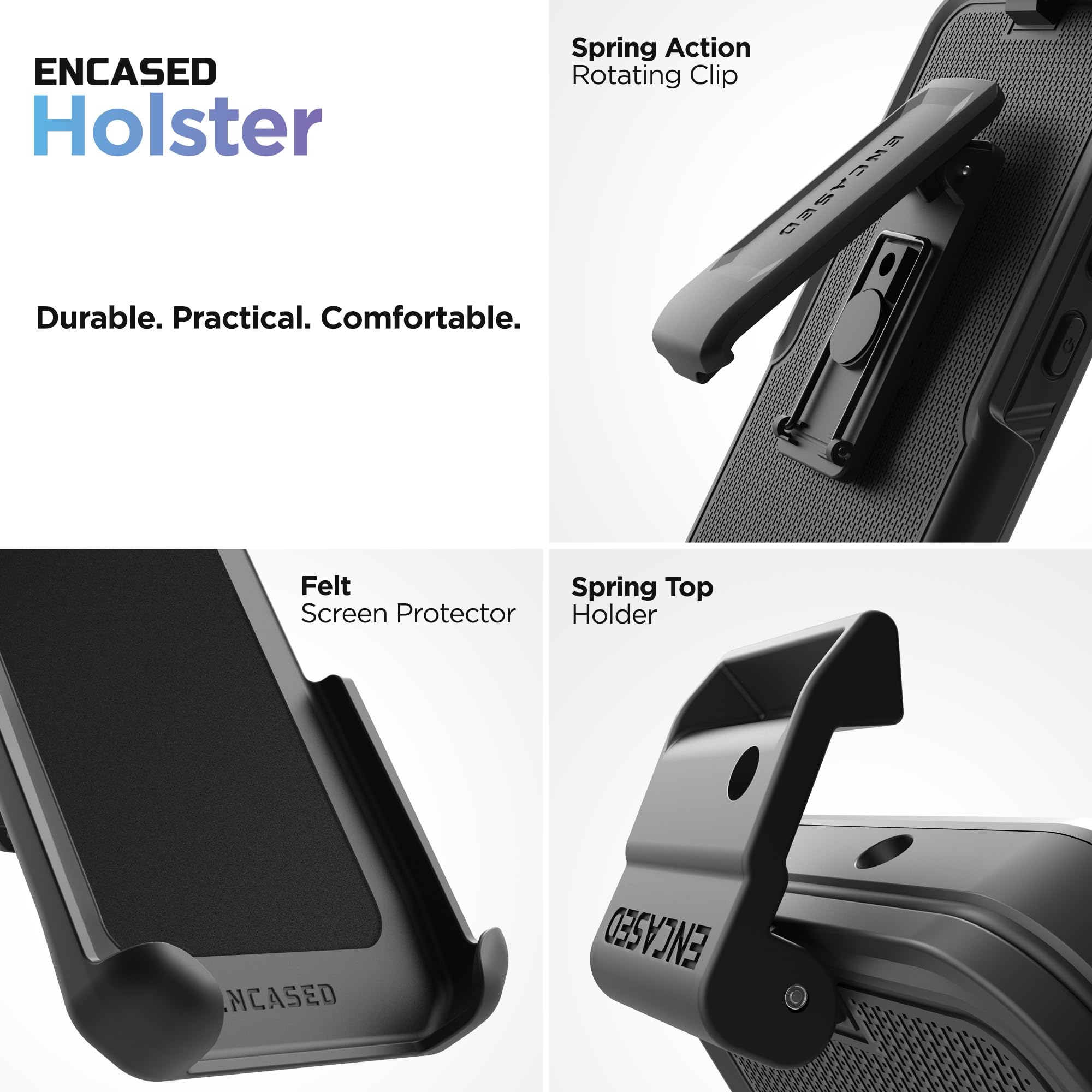 Encased Belt Case for Moto G 5G (2023) Slimshield Phone Case with Holster Clip (2023 Motorola G-5G 2023) Matte Black