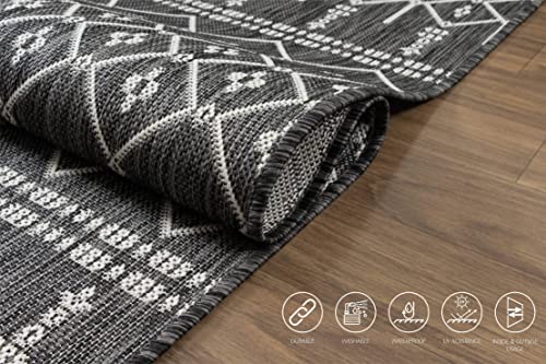 Adiva Rugs Outdoor Indoor Area Rug, Weather Resistant, Easy to Clean, Stain Resistant Floor Mat for Dining Room, Backyard, Deck, Patio (Pebble Weiss, 2' x 3')