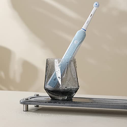 NiuYichee Home Sink Caddy with Grooves, Stainless Steel Feet with Rubber Bottom, Water Absorbing Stone Used for Hand Soaps & Brushes & Toiletries in The Modern Home