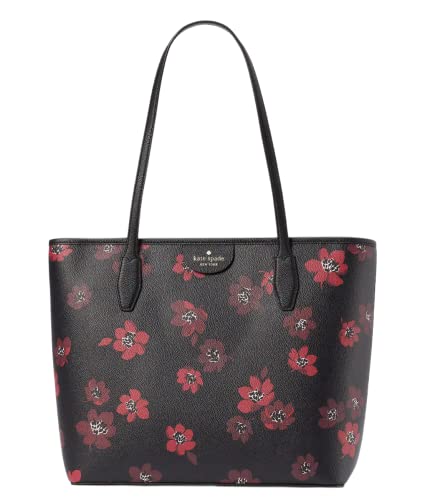 Kate Spade Lori Large Top Zip Tote Black Multi Dancing Bloom Red Floral