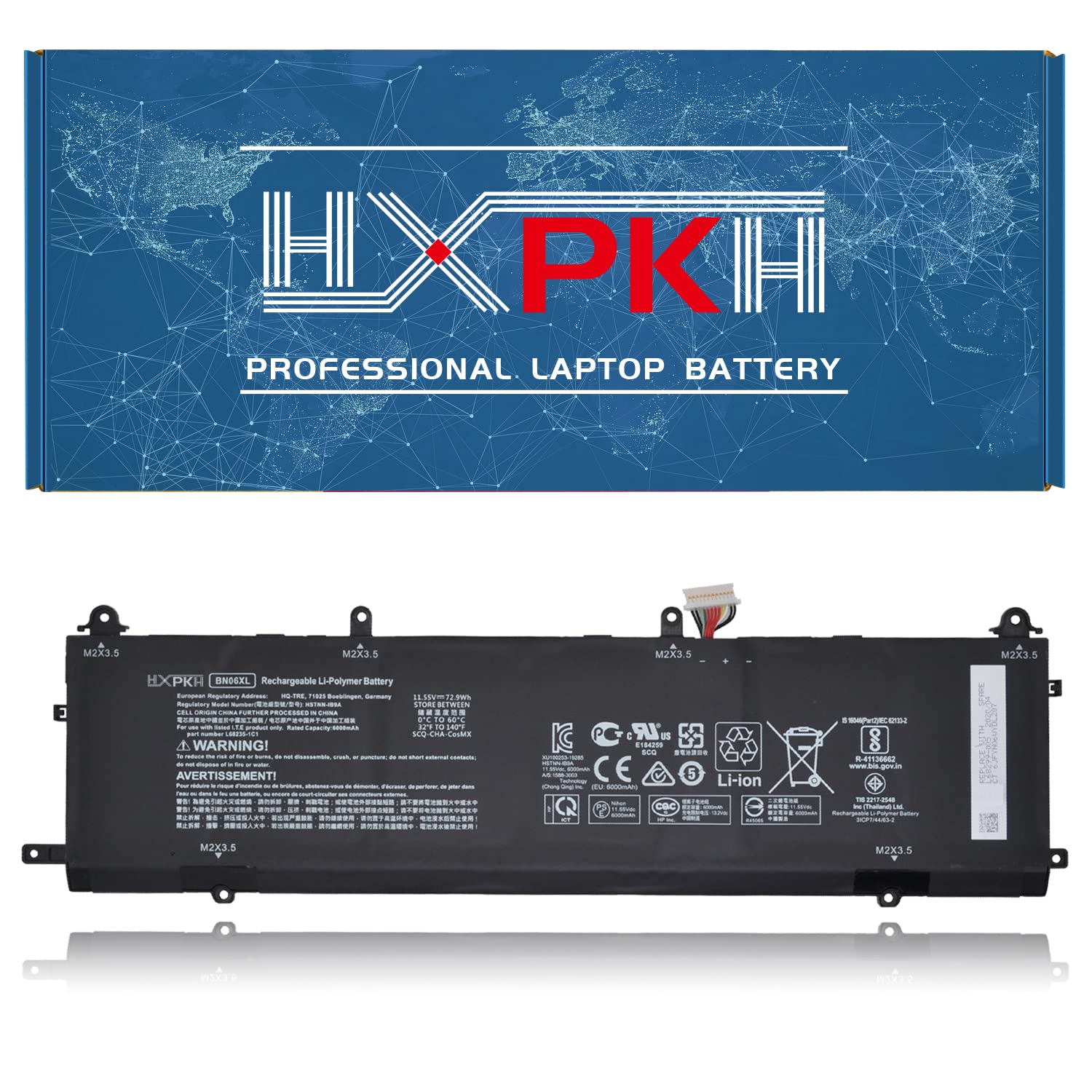 BN06XL Laptop Battery for HP Spectre X360 15 15-EB Convertible 15-EB0005NI 15-EB0009UR 15-EB0037NA 15-EB1770ND L68235-1C1 68299-0055 HSTNN-IB9A Series Notebook 11.55V 72.9Wh
