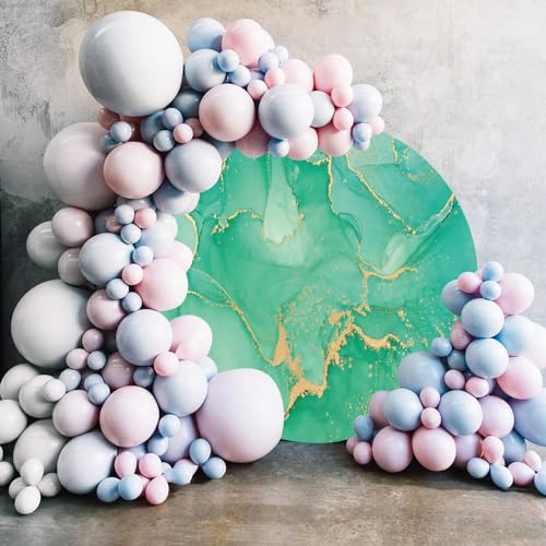 AWERT Polyester Diameter 6.5ft Round Marble Backdrop Green Marble Gold Texture Abstractism Photography Background Birthday Party Wedding Bridal Shower Photo Booth Decoration Props